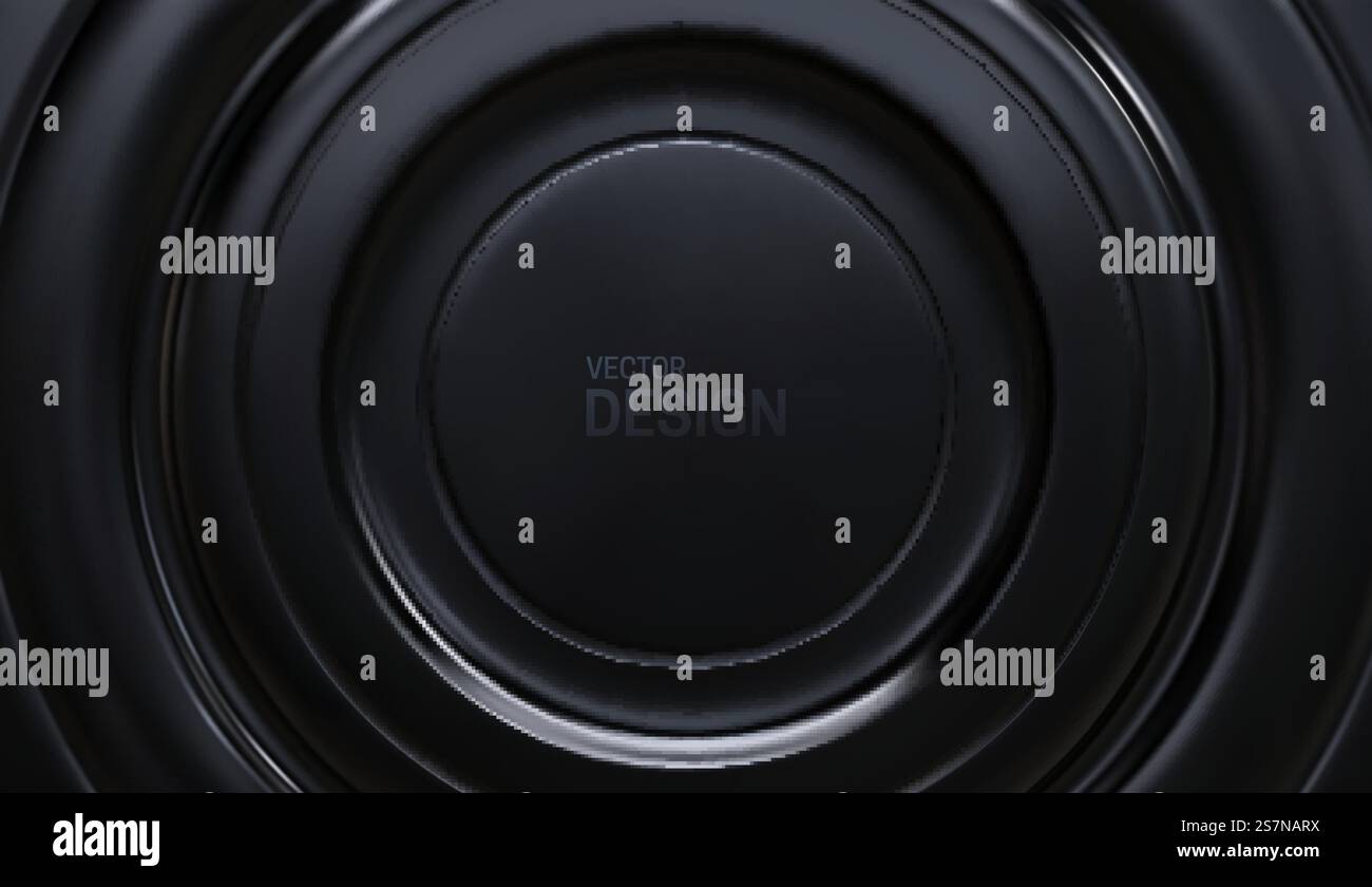 Black circular background. Soft geometric backdrop. Neumorphism style ...