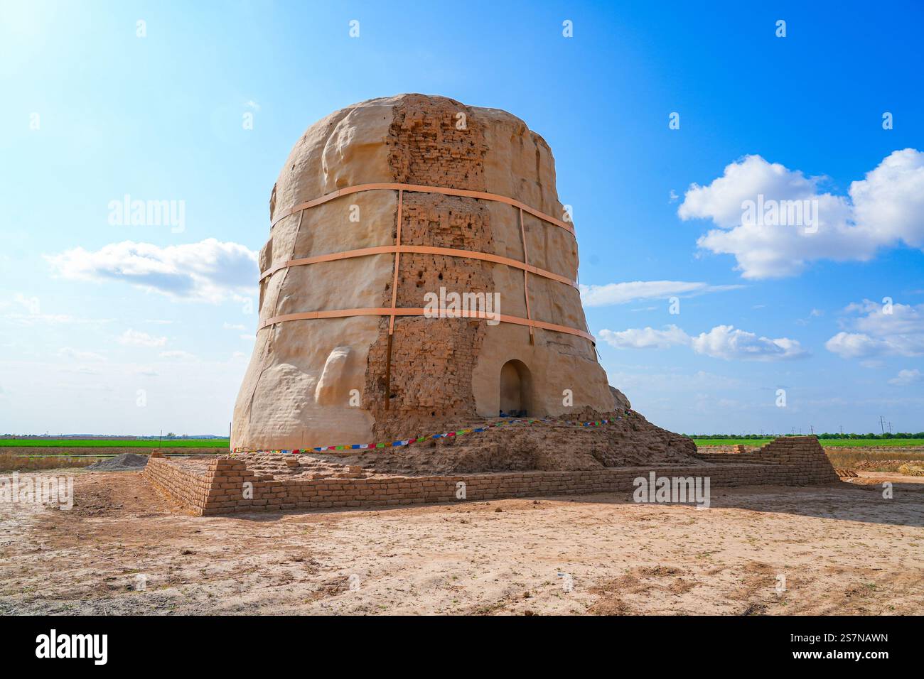 Remains of the restored Zurmala Buddhist Stupa, one of the oldest ...