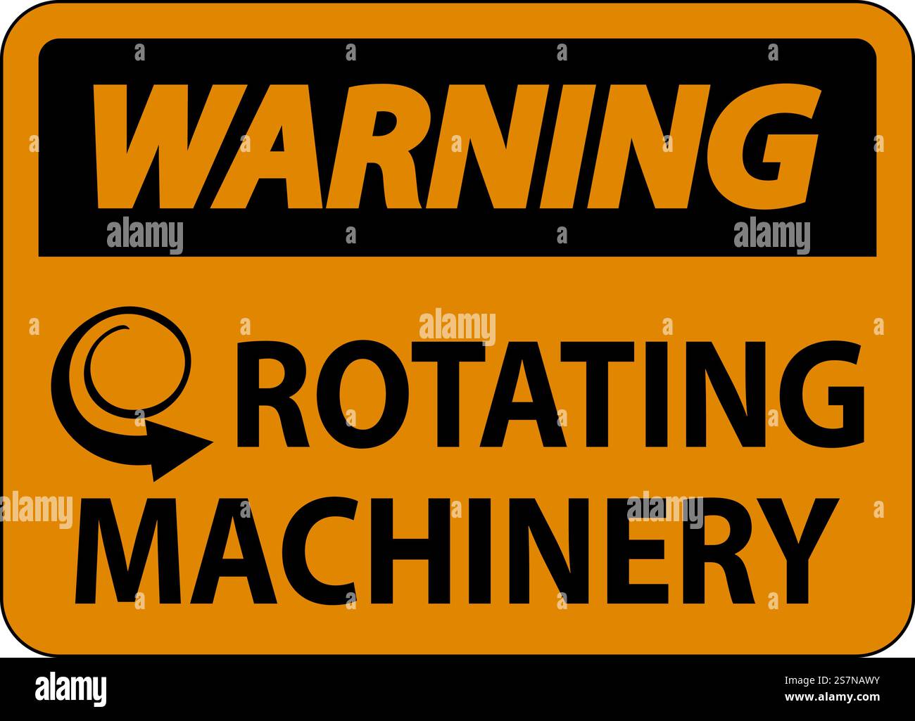 Warning Sign Rotating Machinery On White Background Stock Vector Image ...