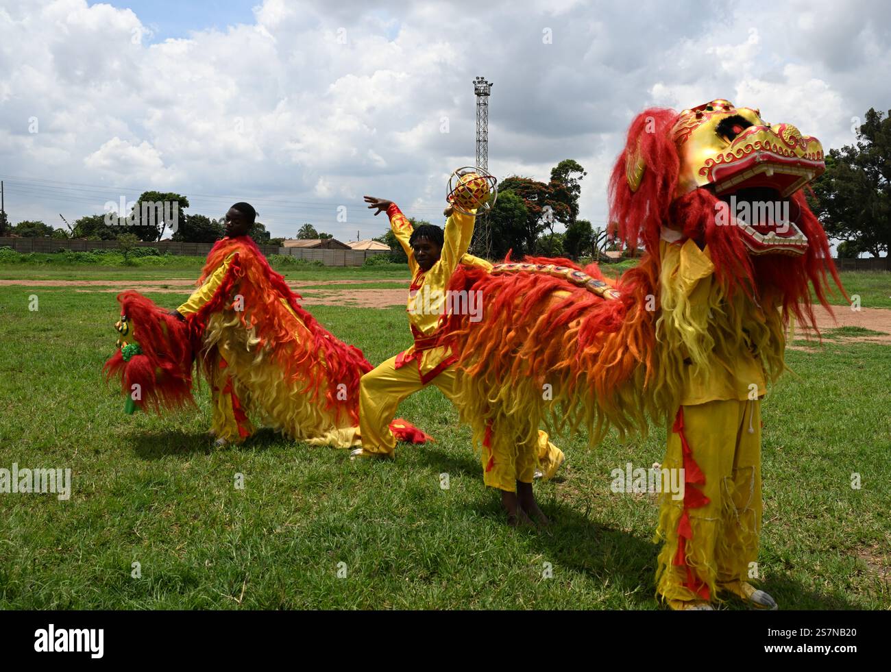 Harare, Zimbabwe. 14th Jan, 2025. Members of Blackstar Acrobatics ...