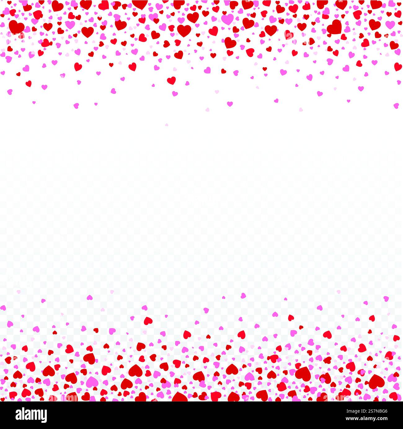 Red Confetti Hearts Falling. Heart confetti falling on transparent ...