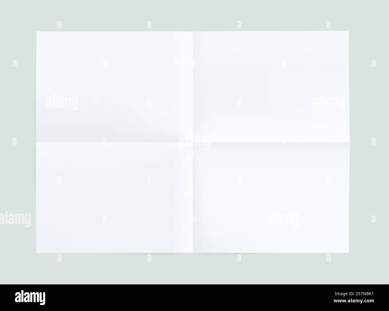 Blank of folded in a quarter paper. Realistic paper with shadow - stock ...