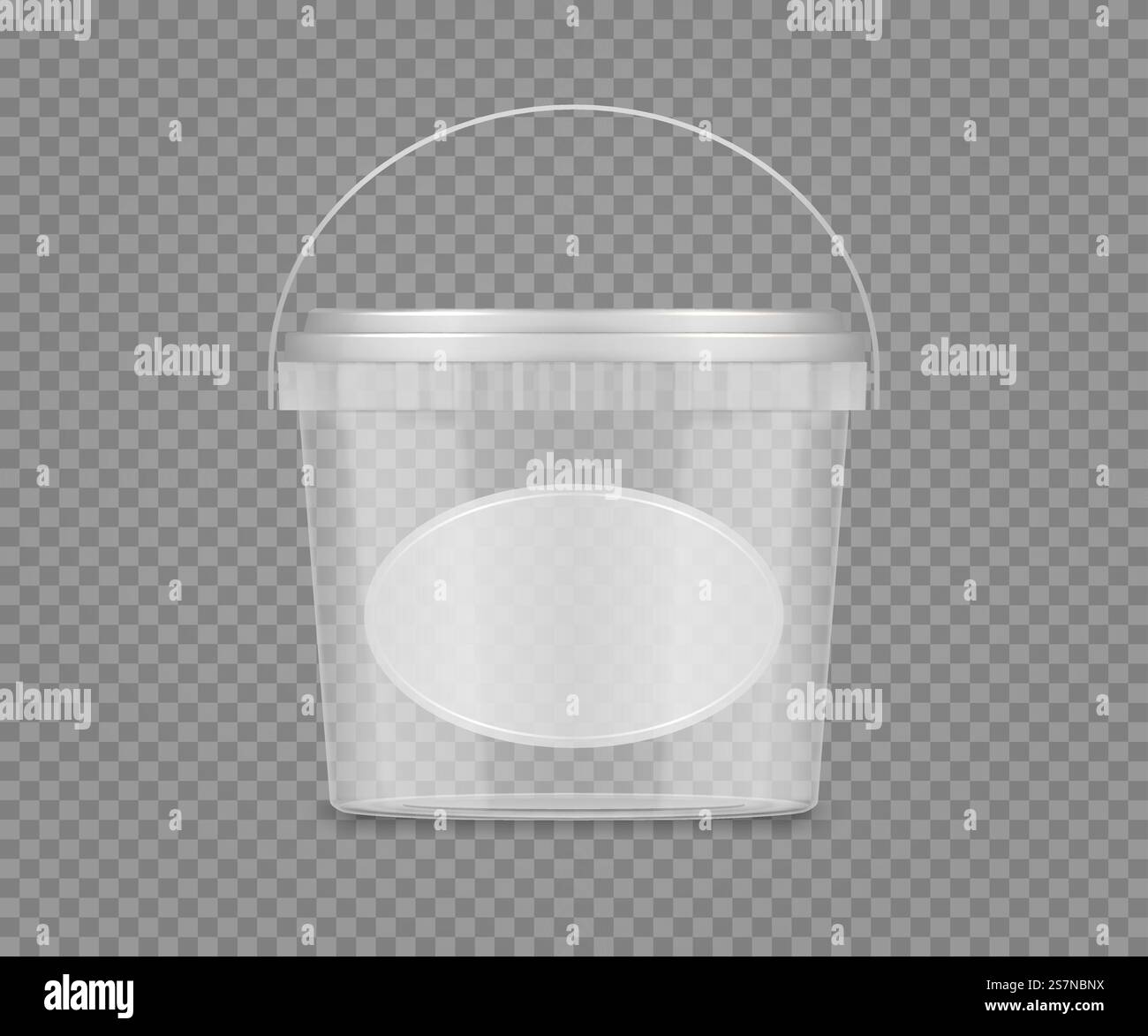 Empty transparent jar mockup with label nd handle for cheese hi-res ...