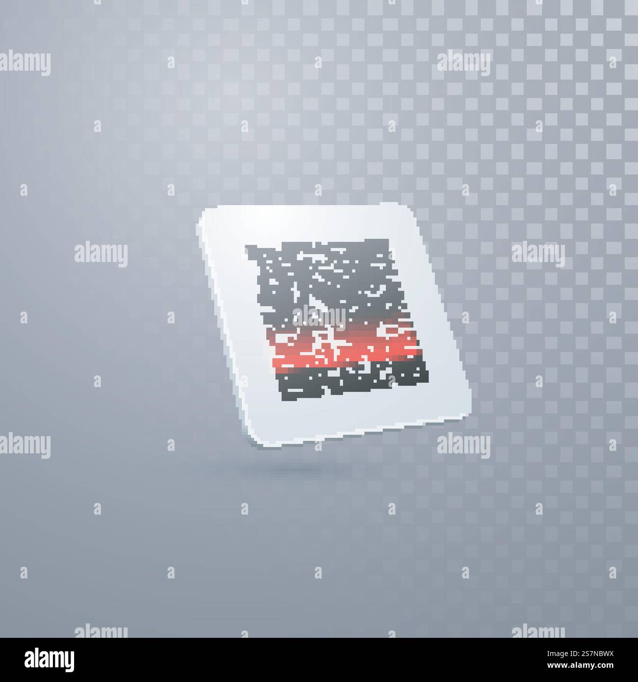 QR code badge in scanning process isolated on transparent background ...