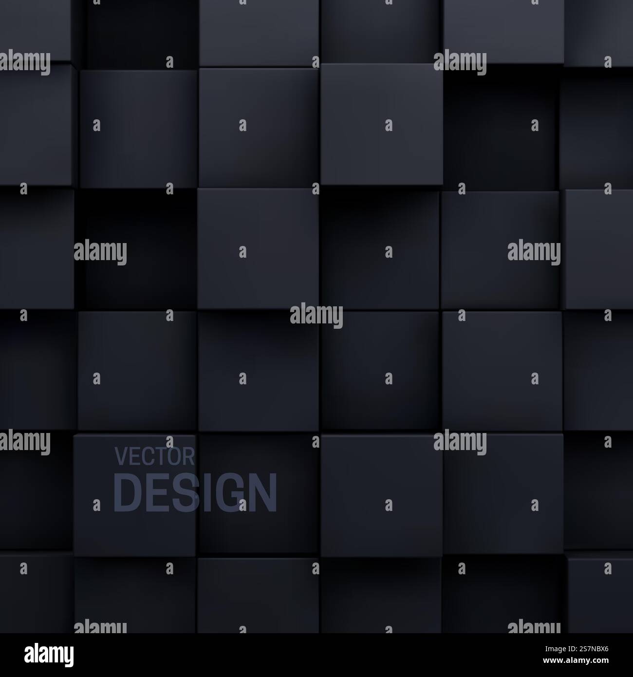 Geometric background of black cubic shapes. Vector architectural ...