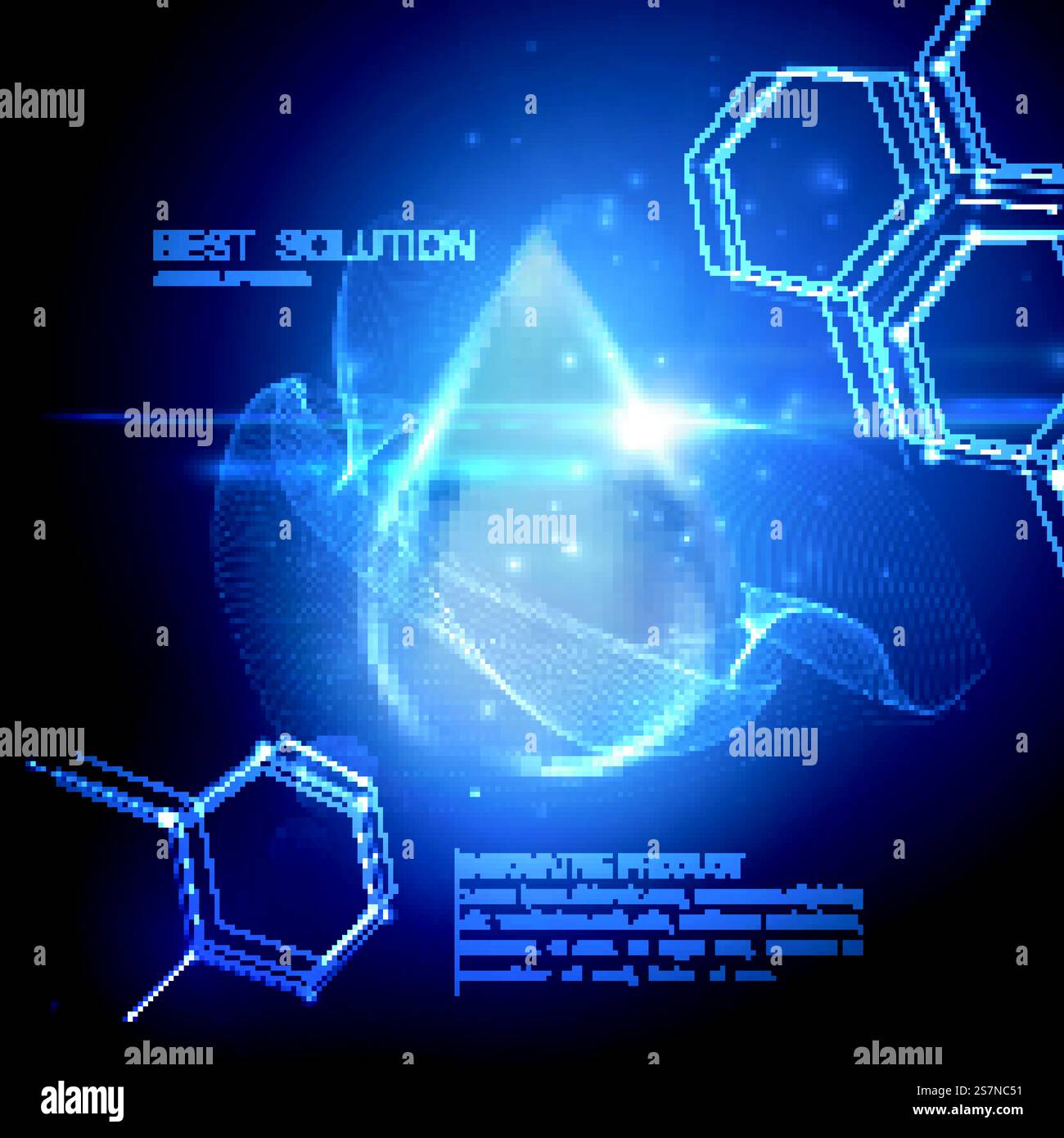 Glowing blue droplet with wavy shaped particles Stock Vector Image ...