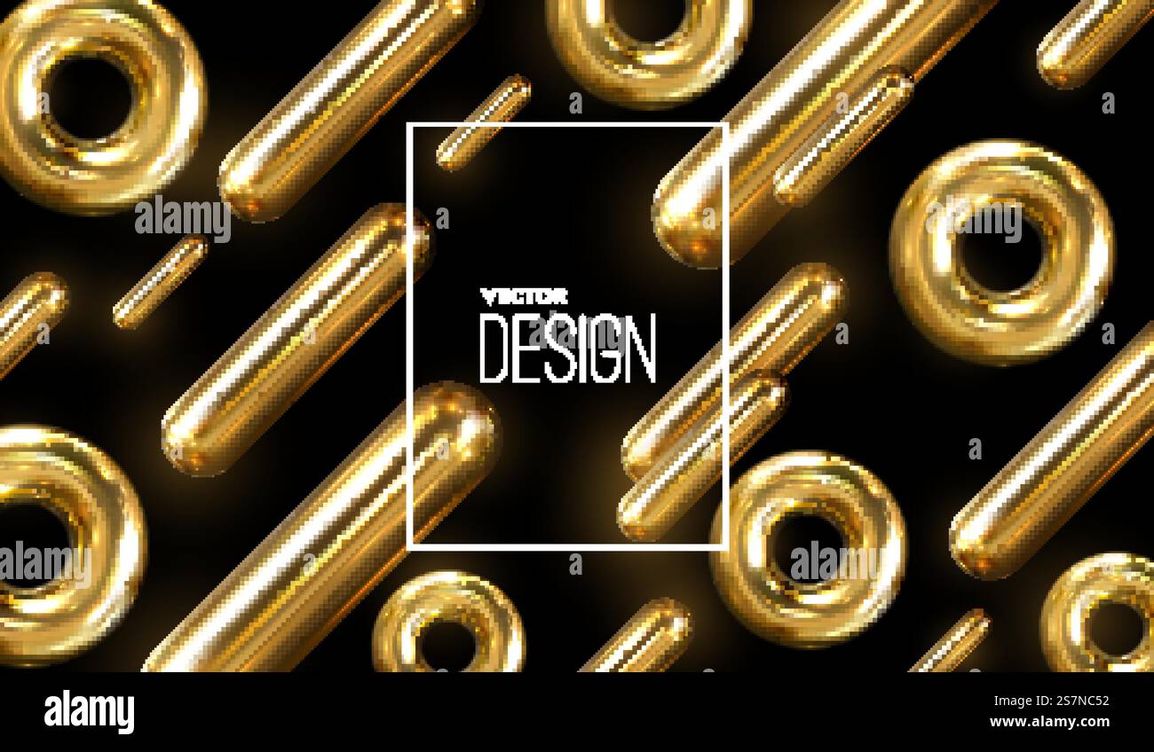 Abstract background with golden geometric shapes Stock Vector Image ...