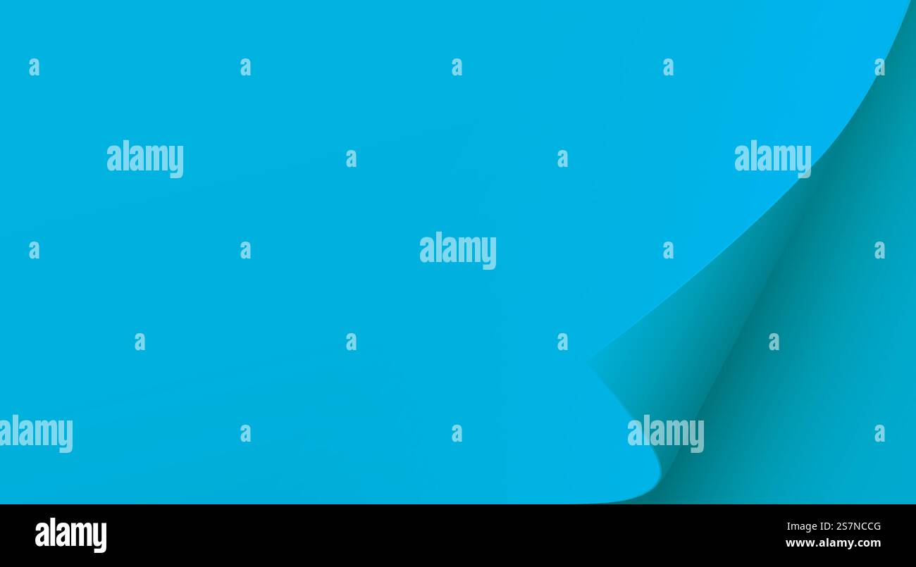 Blue paper sheet with curled corner. Abstract background. Vector ...