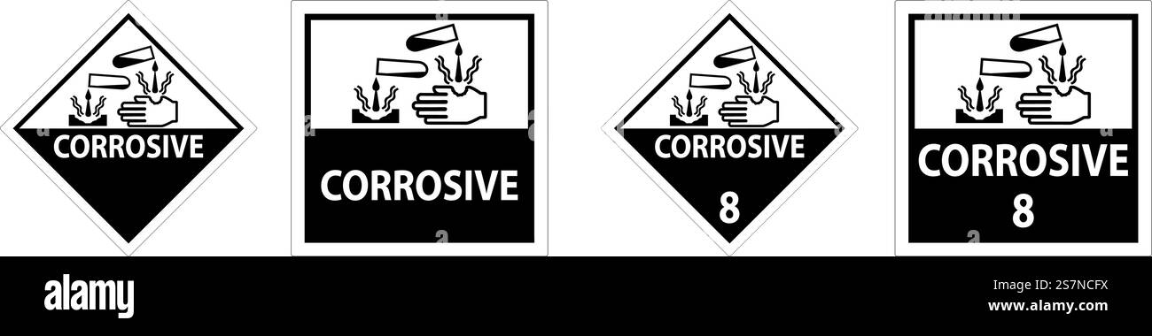 Label Corrosive Sign On White Background Stock Vector Image & Art - Alamy