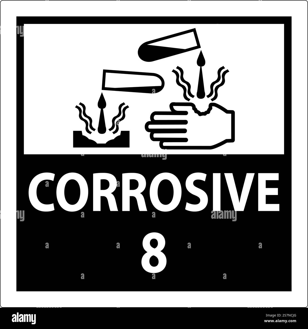 Label Corrosive Sign On White Background Stock Vector Image & Art - Alamy
