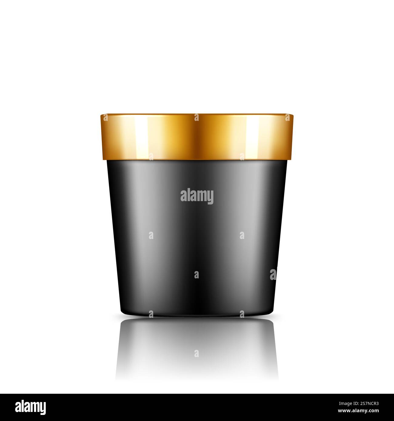Black plastic bucket mockup isolated from background ice cream or ...