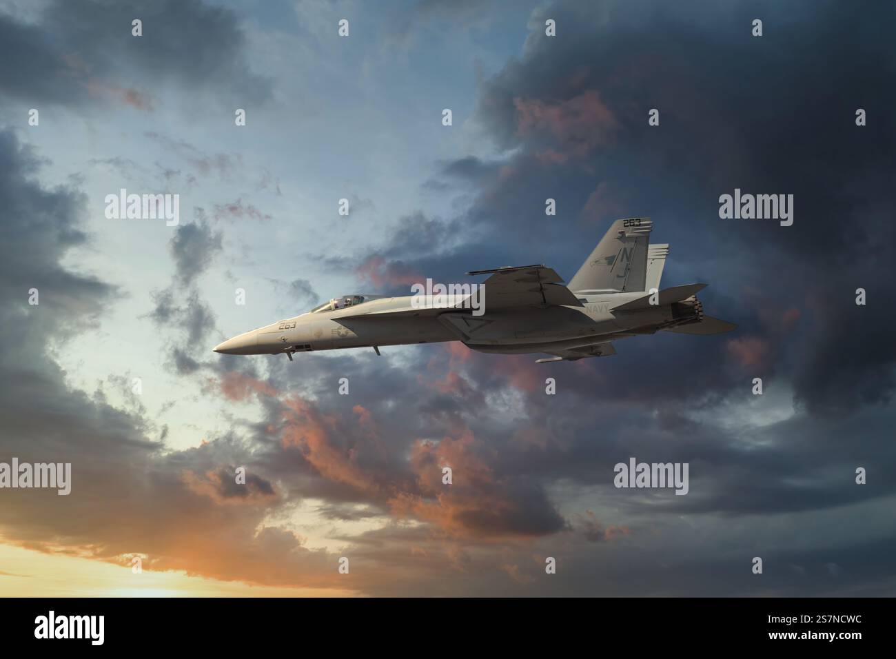 American Fighter Jet Flying Through Dramatic Clouds Stock Photo - Alamy