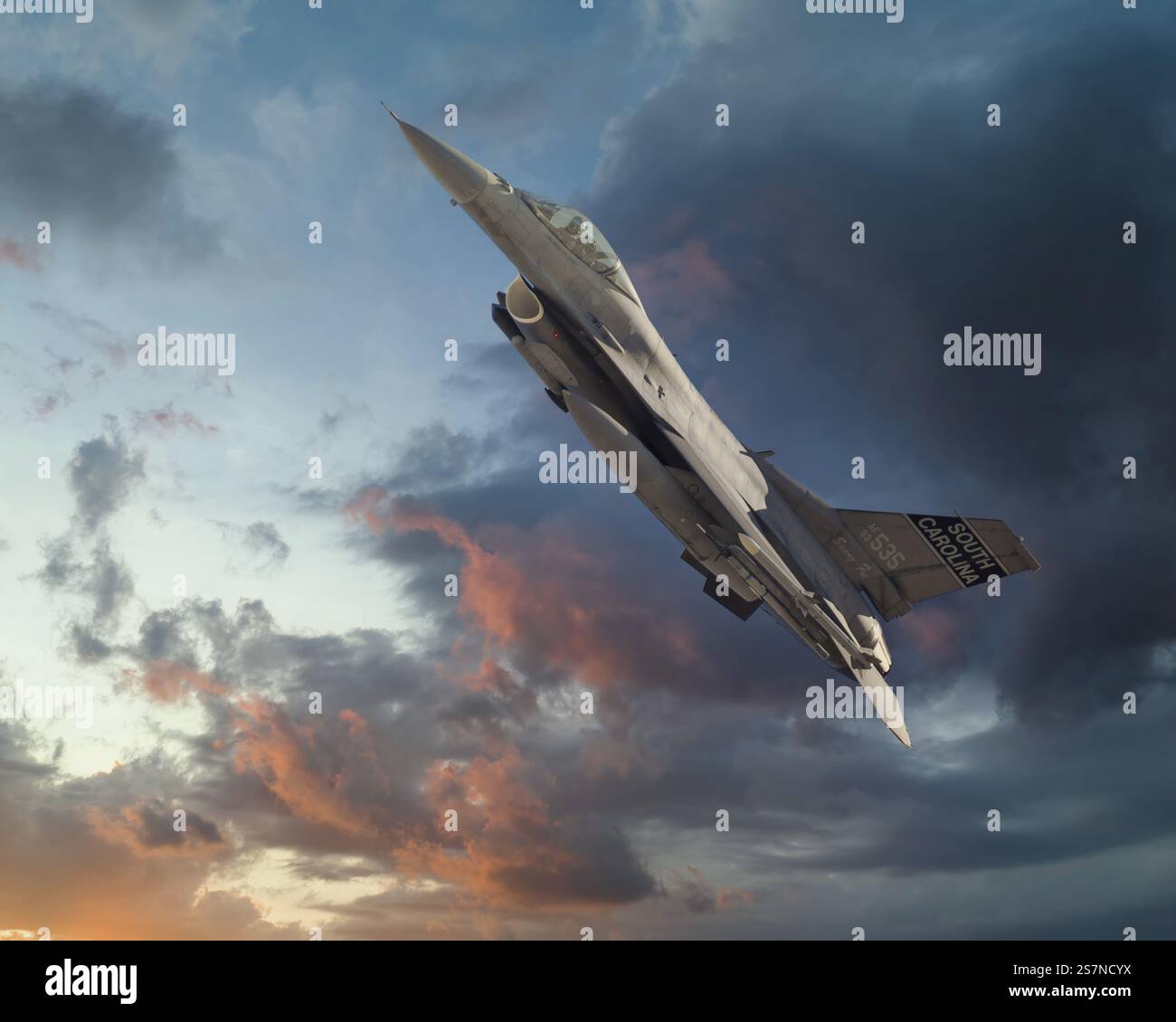 American Fighter Jet Flying Through Dramatic Clouds Stock Photo - Alamy