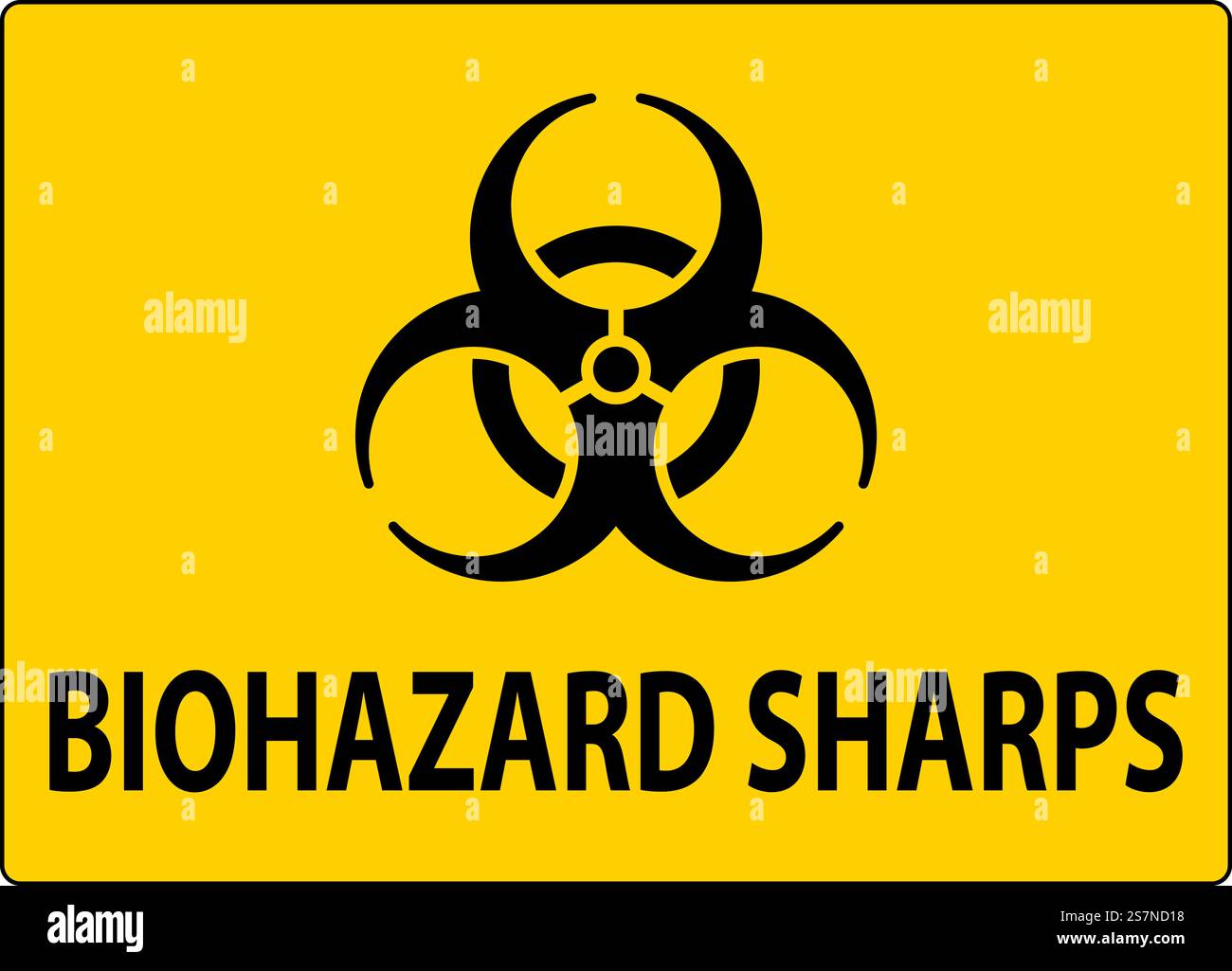 Caution Biohazard Label, Biohazard Sharps Stock Vector Image & Art - Alamy