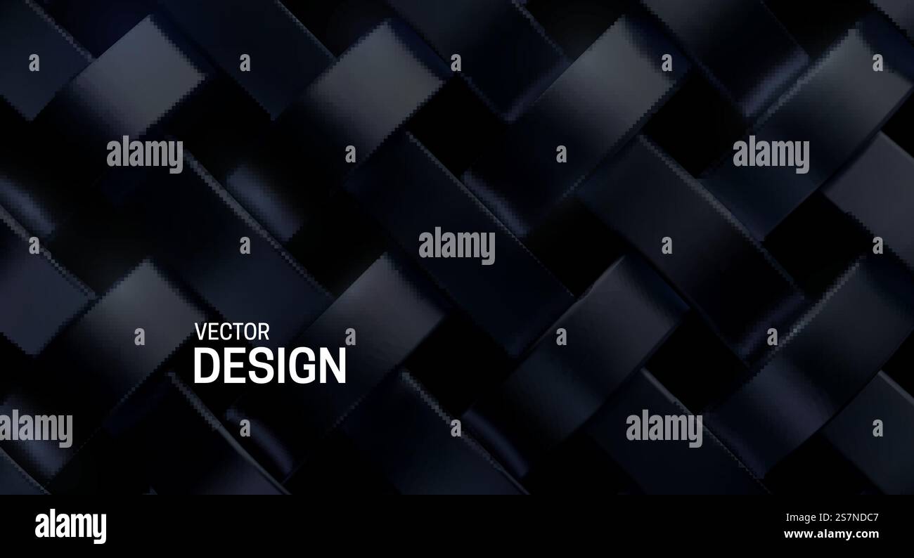 Abstract background with black metallic weave pattern Stock Vector ...
