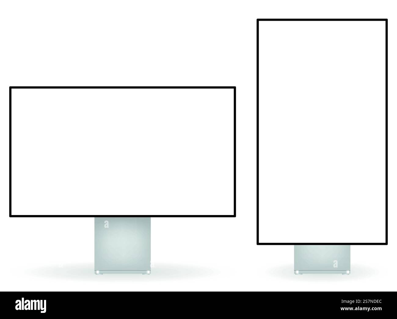Three black computer monitor with white display - stock vector Stock ...