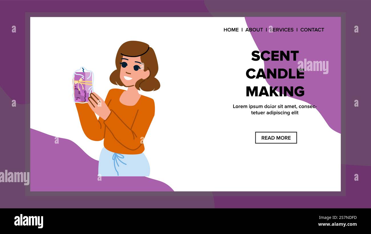 closeup scent candle making vector. home ed, wax table, handmade ...