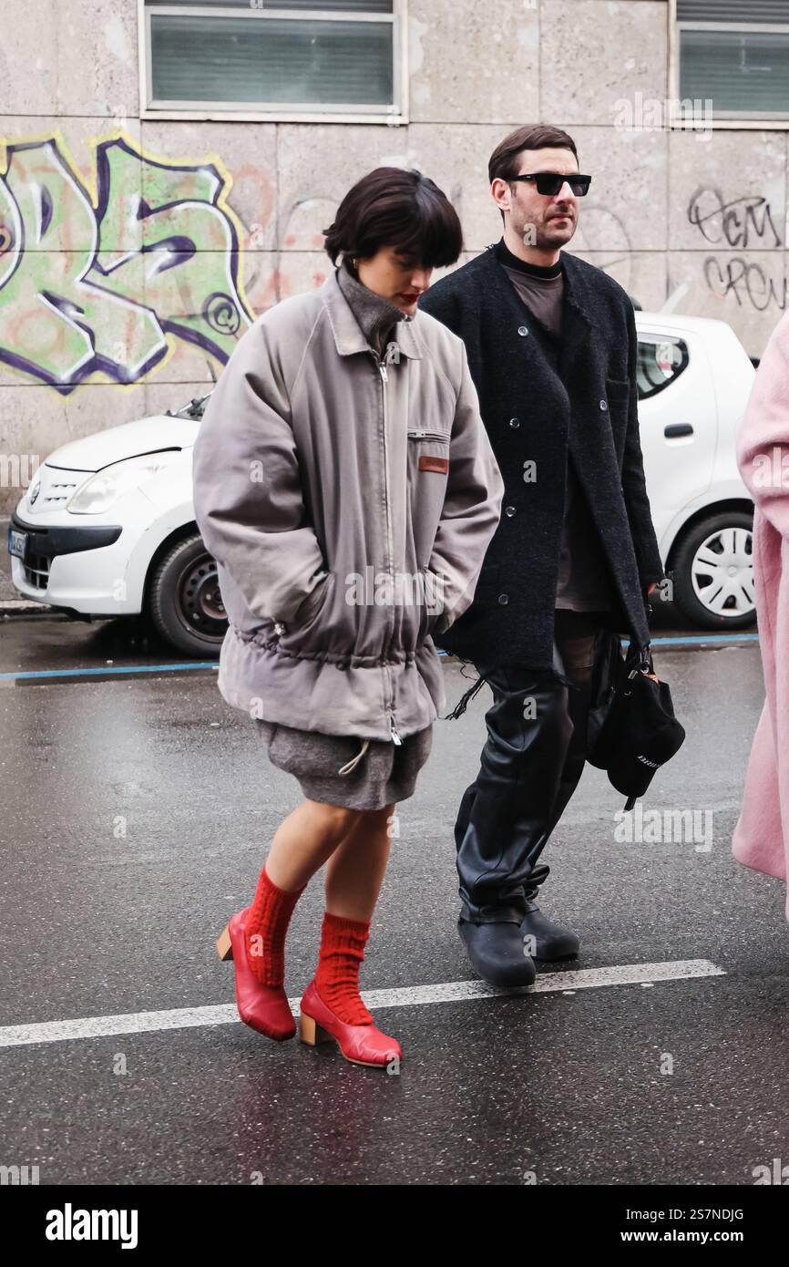 Milan, Italy. 19th Jan, 2025. Men's Fashion, Fall/Winter 2025 - Magliano Fashion Show - Guest ...