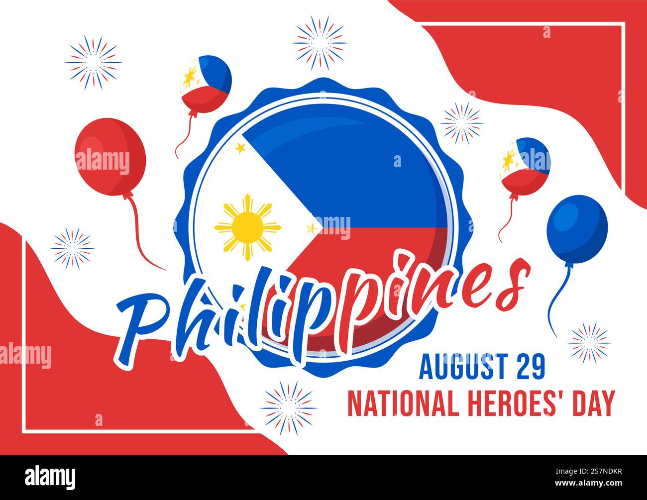 Happy Philippines National Heroes Day Vector Illustration with Waving ...