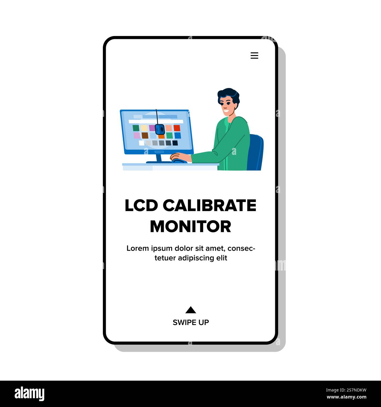 test lcd calibrate monitor vector. display computer, screen management ...