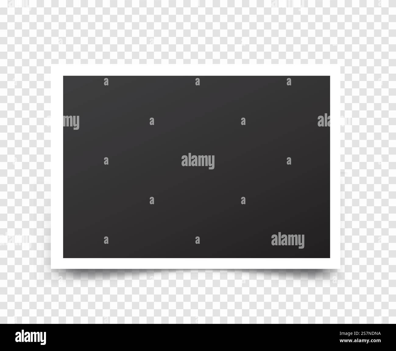 Retro realistic photo frame with shadow vector mockup placed on ...