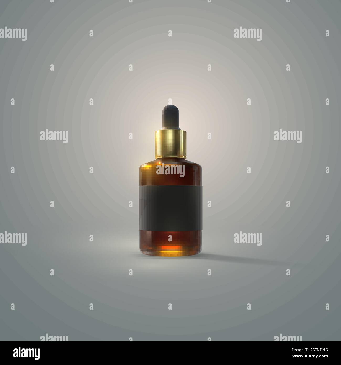 Cosmetic product mockup of serum essence bottle with golden dropper ...