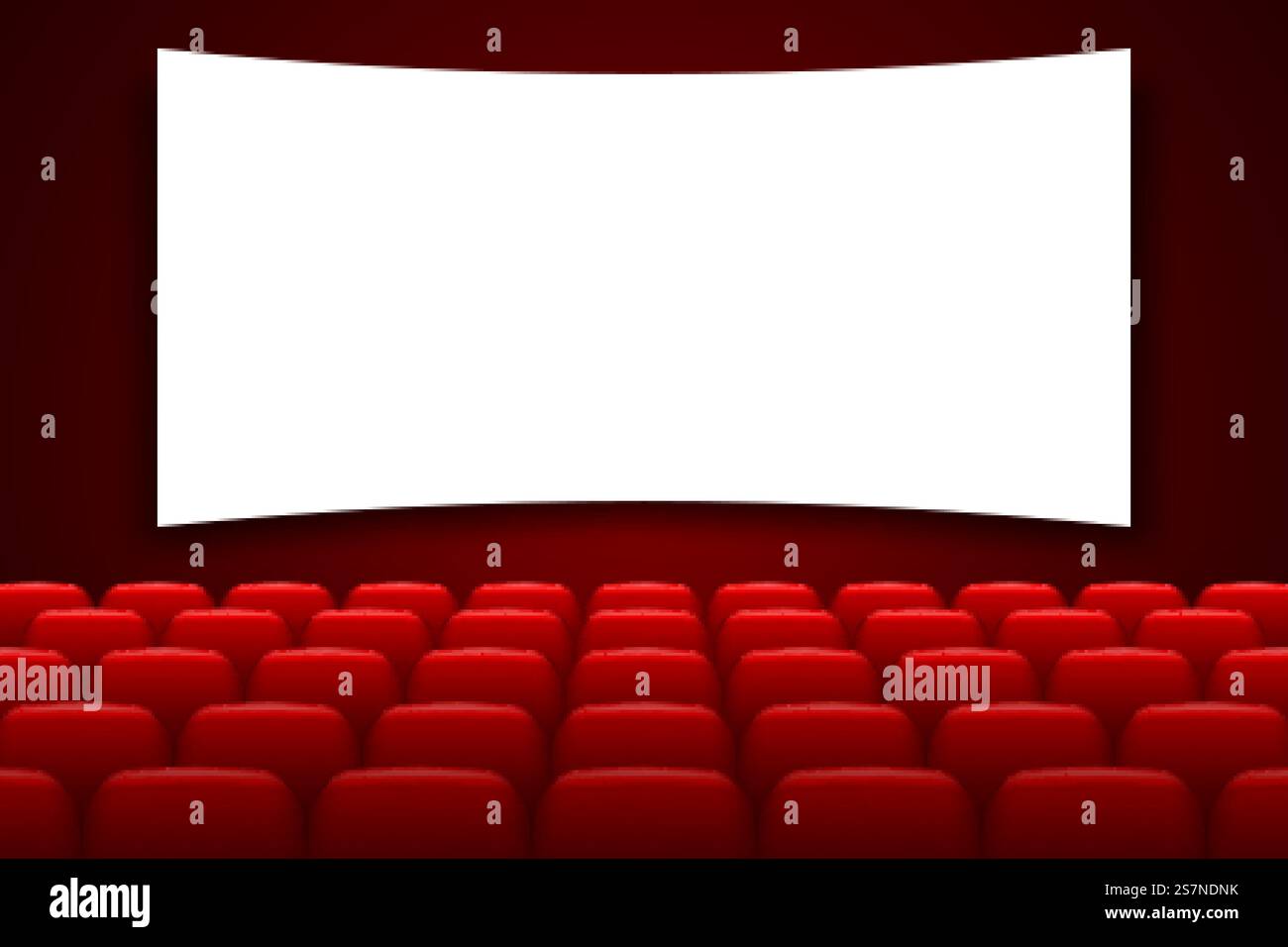 Cinema hall with white screen and red chairs Stock Vector Image & Art ...