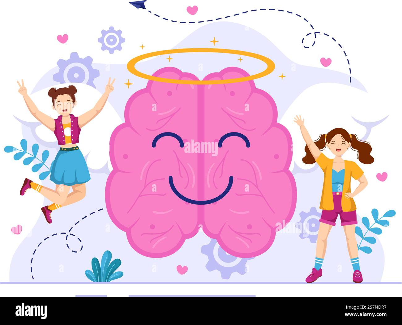 Positives Thoughts Vector Illustration with Thinking Positive as a ...