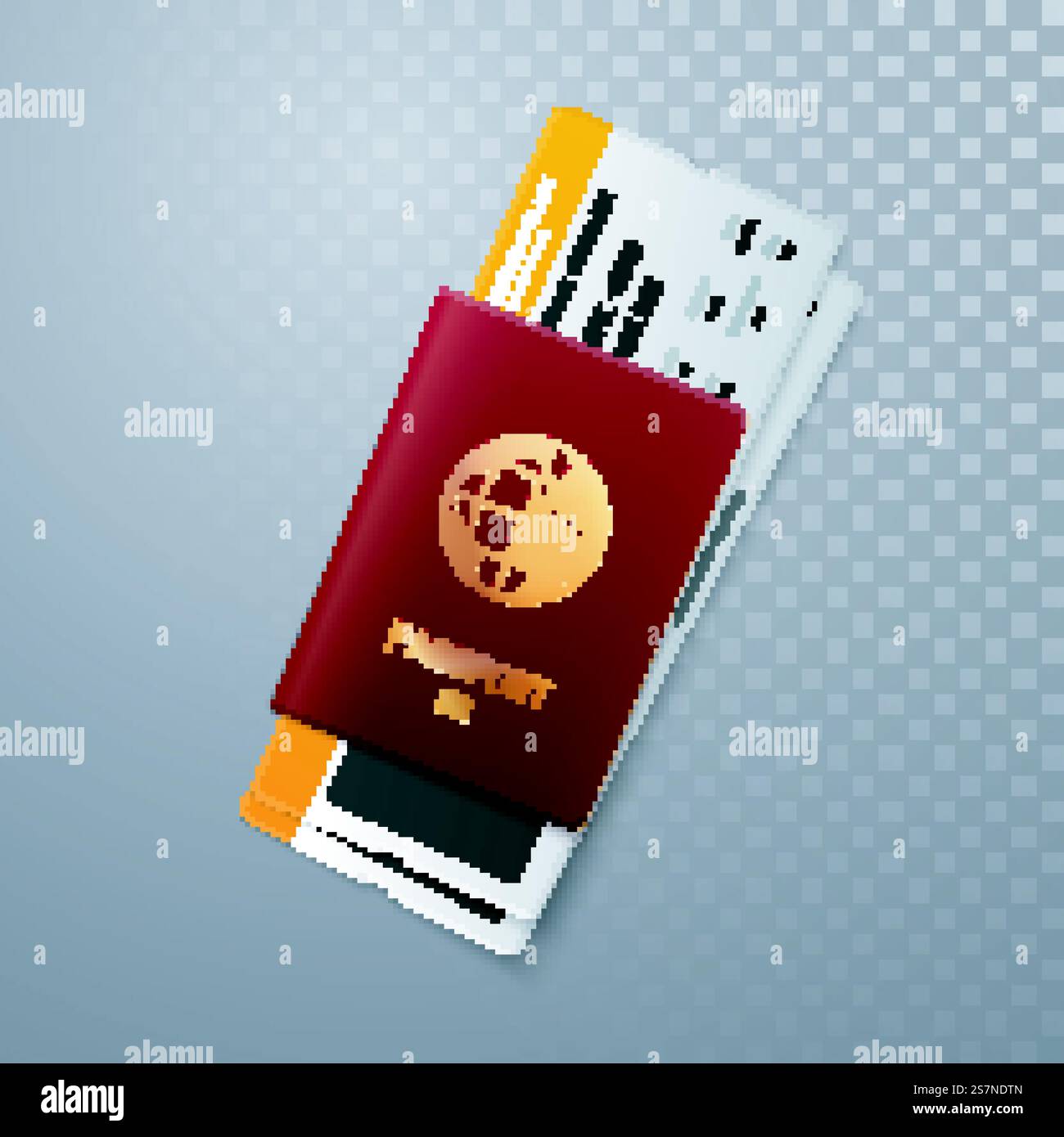 International passport with boarding passes. Vector illustration of ...