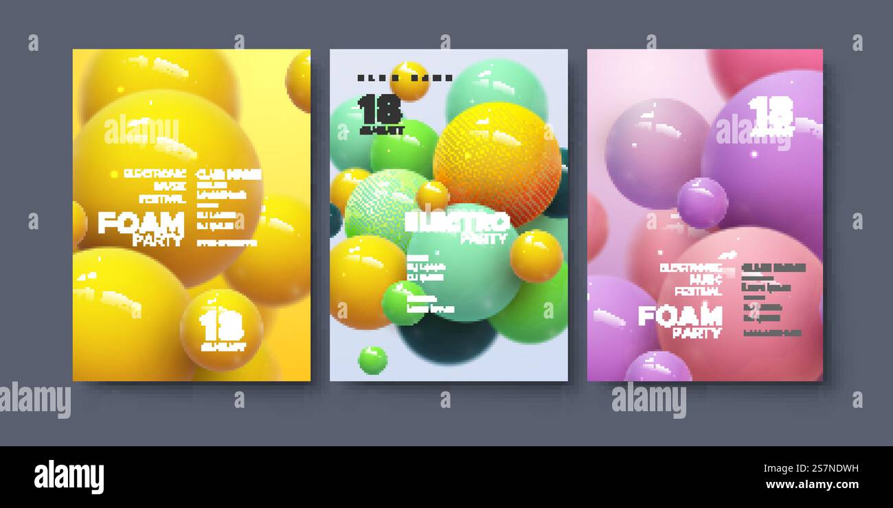 Modern club foam party invitation template Stock Vector Image & Art - Alamy