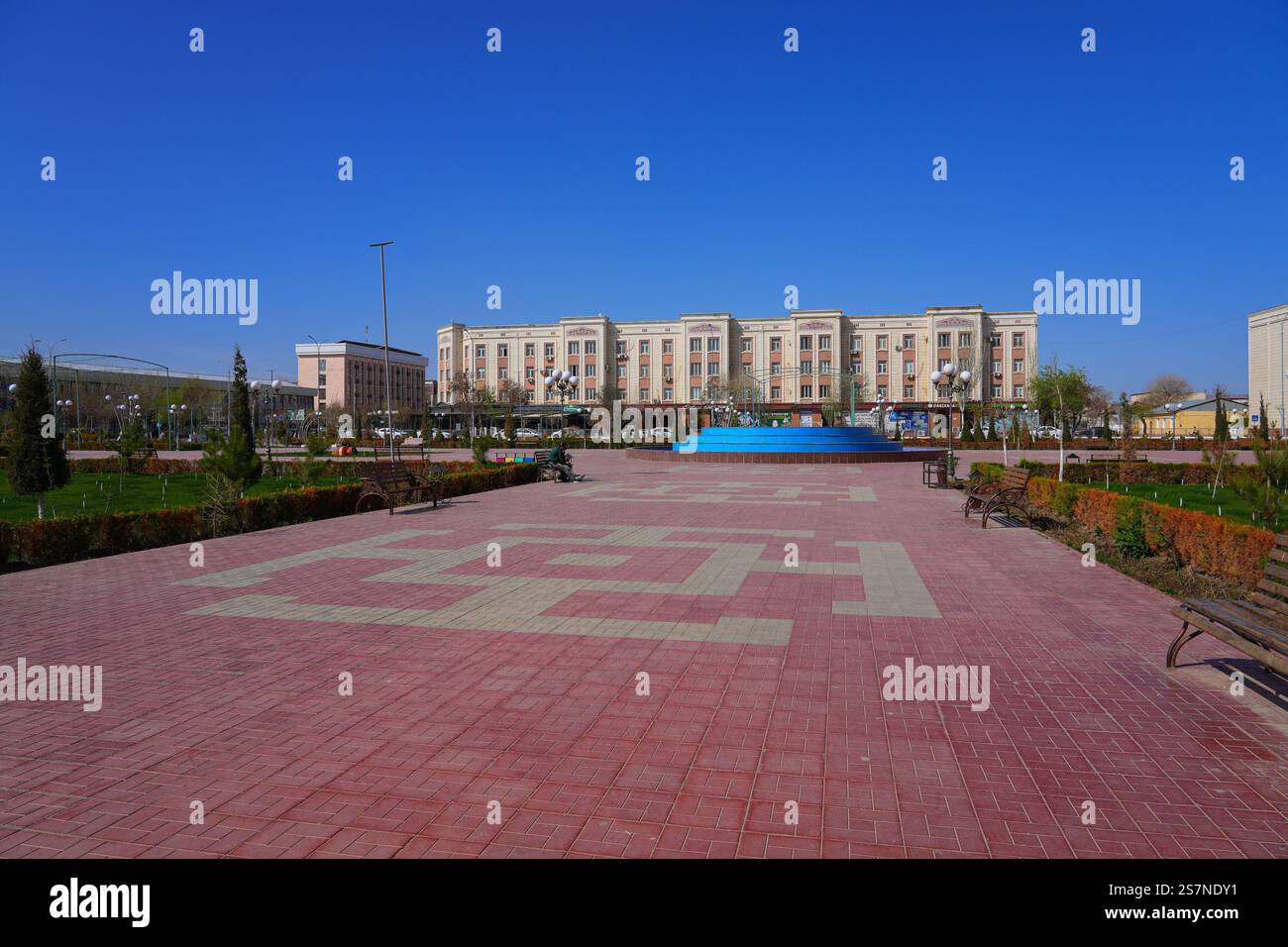 Soviet residential buildings in downtown Nukus, the capital of ...
