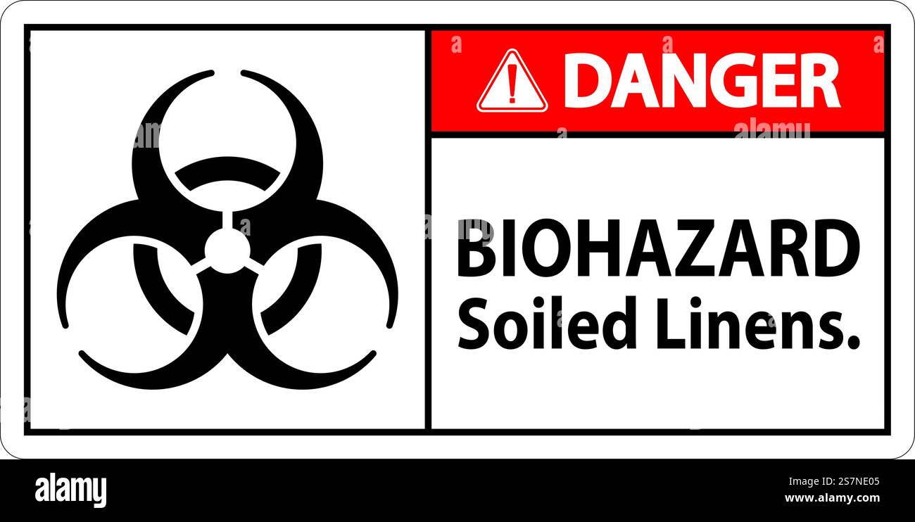 Biohazard Danger Label Biohazard Soiled Linens Stock Vector Image & Art ...
