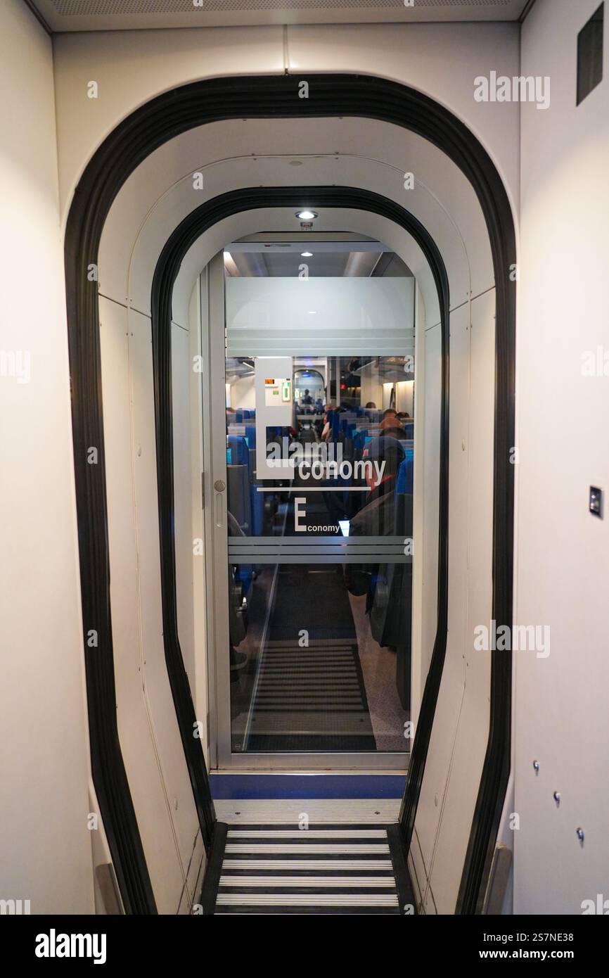 Interior of the Afrosiyob high-speed train in Uzbekistan - Spanish ...