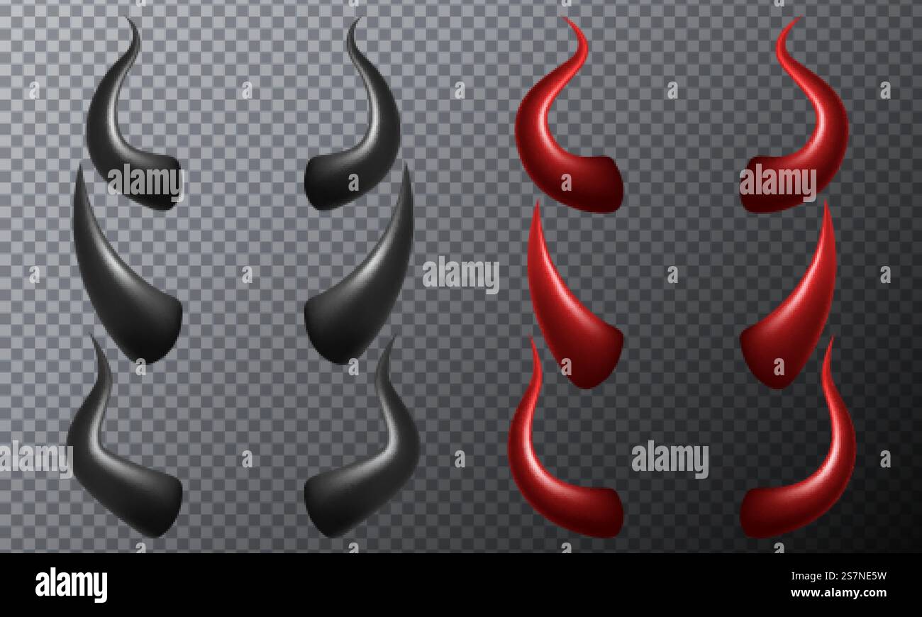 Devil horns collection. Vector Illustration Stock Vector Image & Art ...
