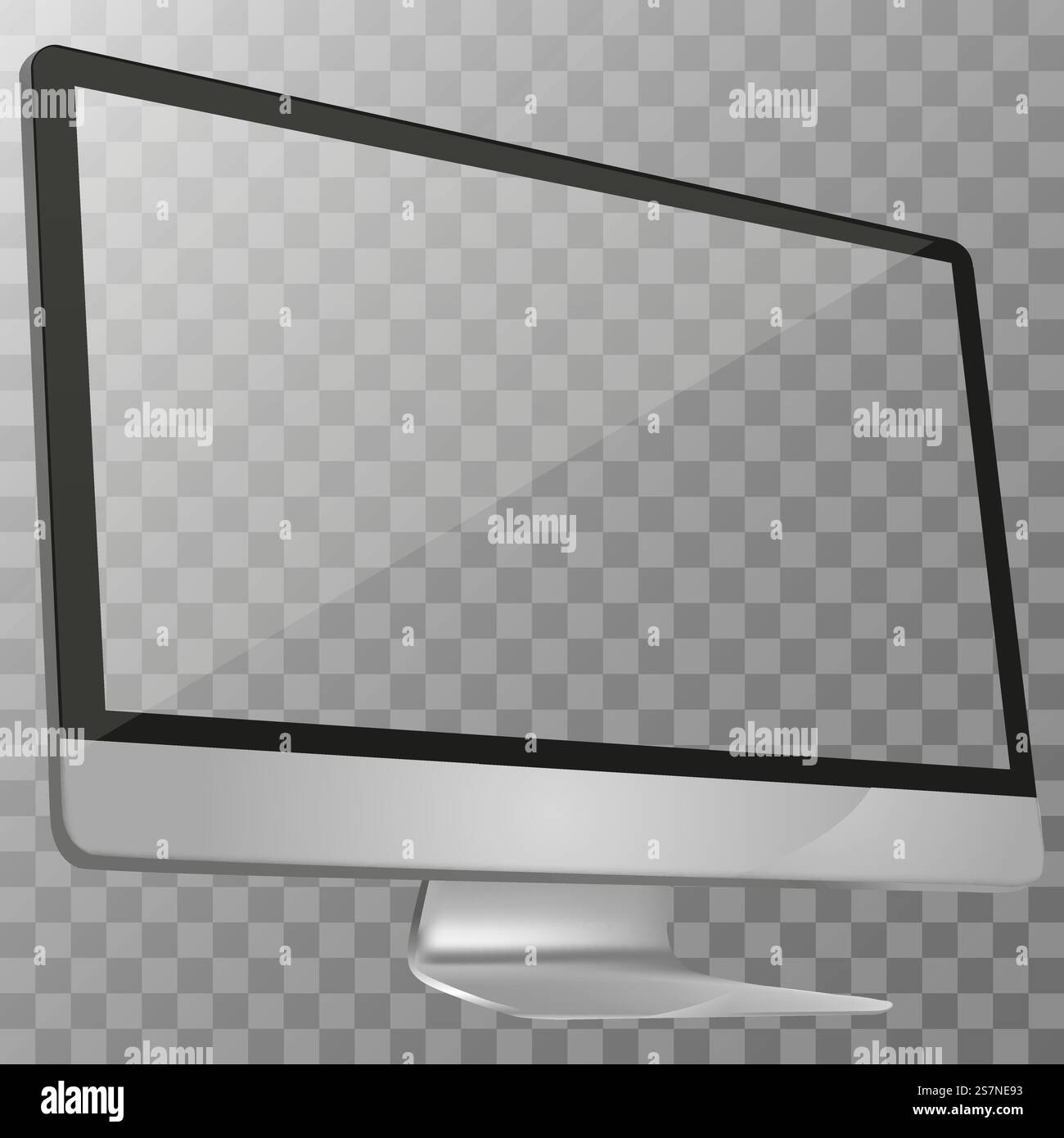 Computer display with blank screen isolated on a transparent background ...