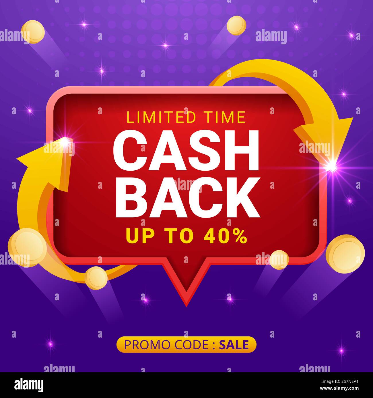 cash back offers vector banners with flying coins Stock Vector Image ...