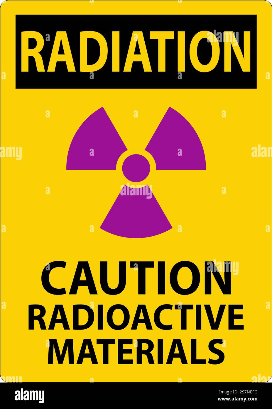 Radiation Warning Sign Caution Radioactive Materials Stock Vector Image ...
