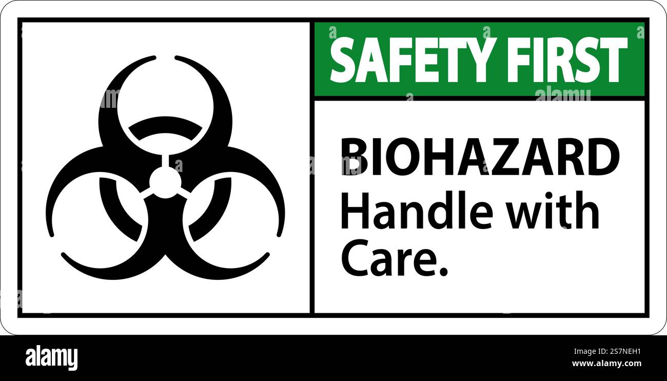 Biohazard Safety First Label Biohazard, Handle With Care Stock Vector ...