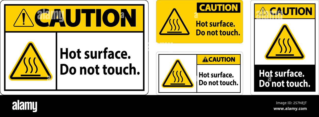 Caution Safety Label Hot Surface, Do Not Touch Stock Vector Image & Art ...