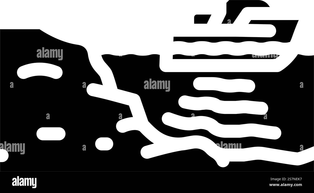 ocean floor mapped future technology glyph icon vector. ocean floor ...