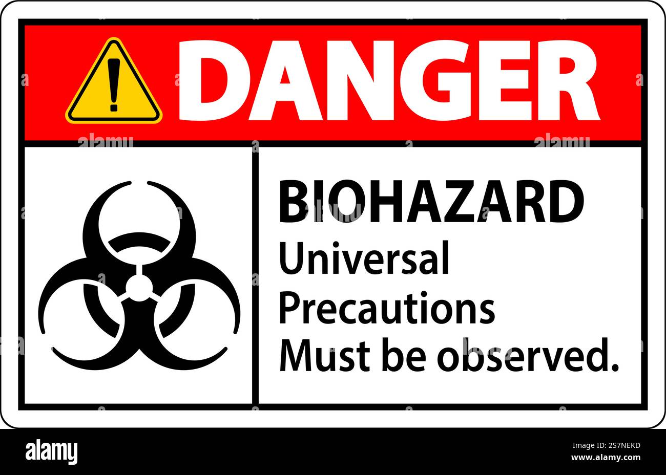 Biohazard Danger Label Biohazard Universal Precautions Must Be Observed ...