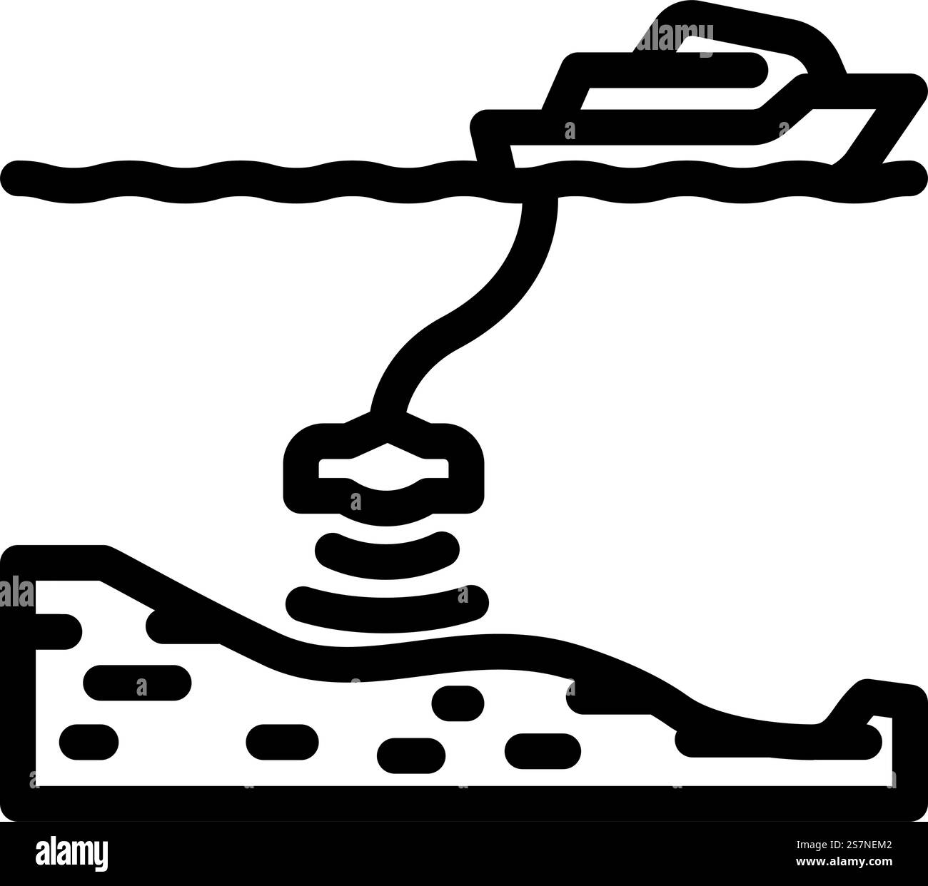 seabed survey petroleum engineer line icon vector. seabed survey ...