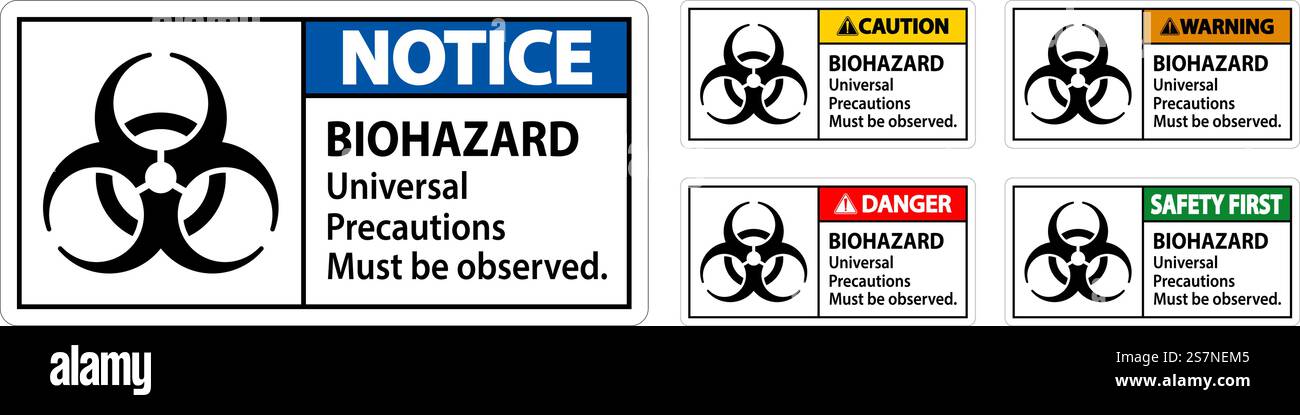 Biohazard Warning Label Biohazard Universal Precautions Must Be ...