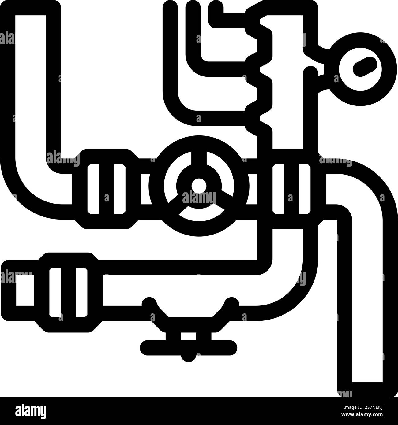 pipeline system petroleum engineer line icon vector. pipeline system ...