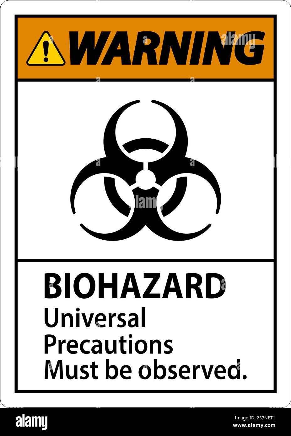 Biohazard Warning Label Biohazard Universal Precautions Must Be ...