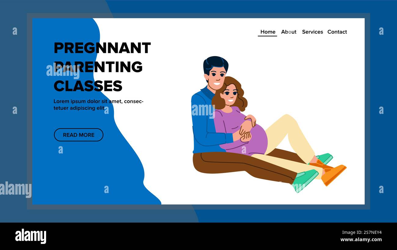 maternity pregnant parenting classes vector. mother class, female belly ...