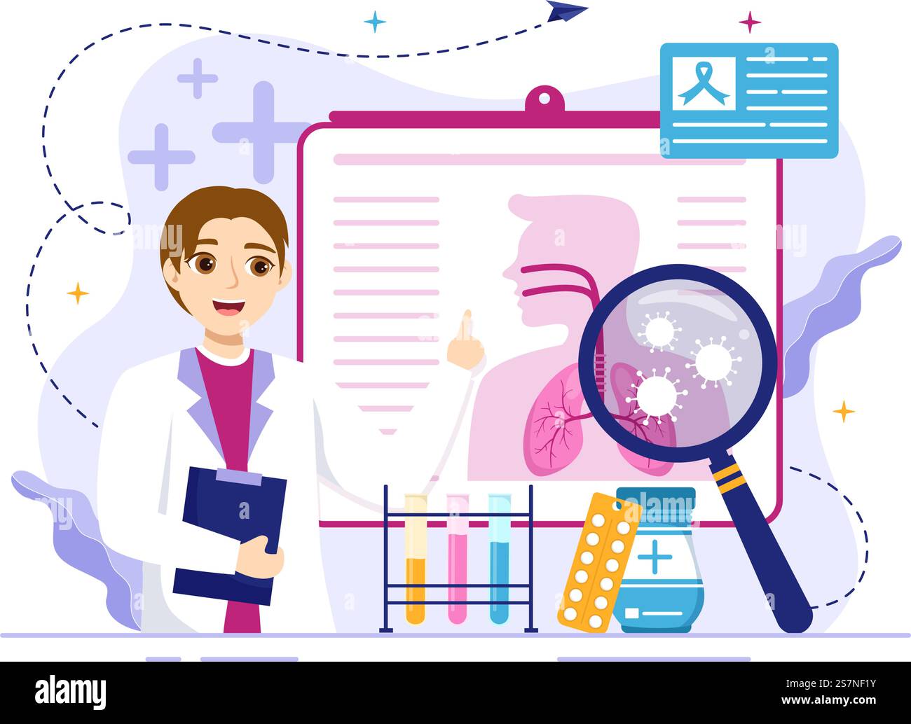 Respiratory Infection Vector Illustration of Inflammation in the Lungs ...