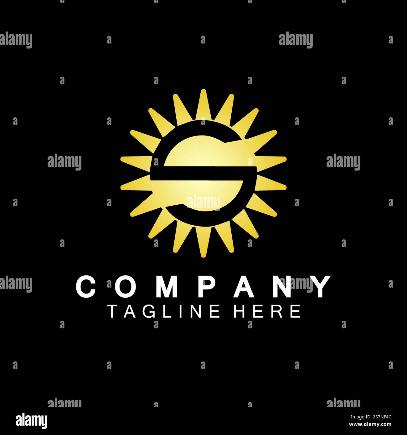 Letter S icon with Sun rays for Sun logo vector design template Stock ...