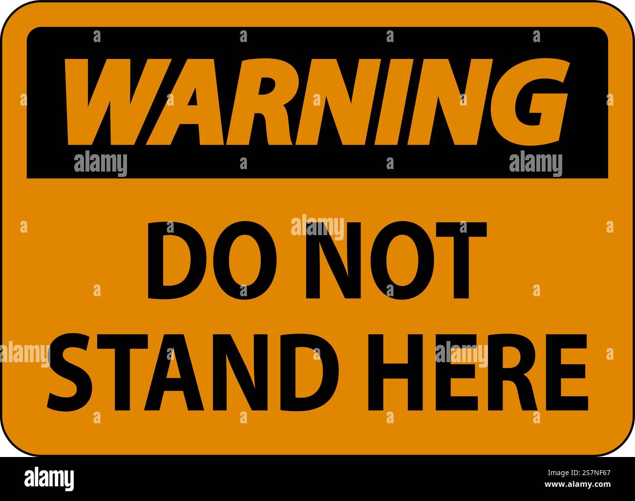 Warning Sign Do Not Stand Here On White Background Stock Vector Image ...