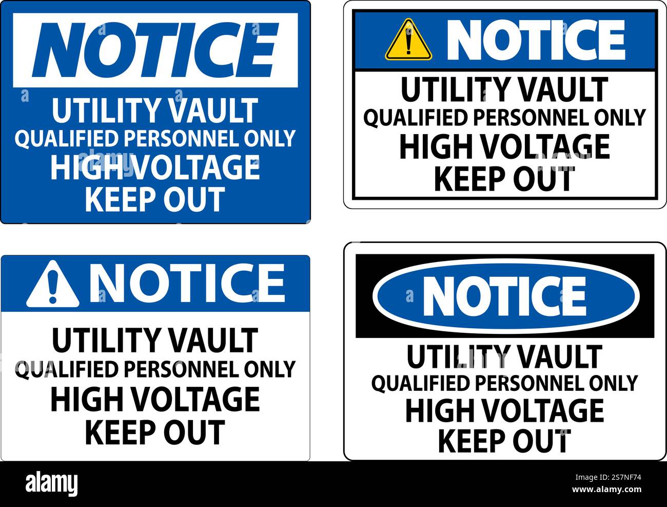 Notice Sign Utility Vault - Qualified Personnel Only, High Voltage Keep ...